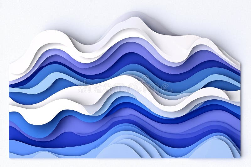 This Design Incorporates Abstract Blue Waves, a Light Background, and ...