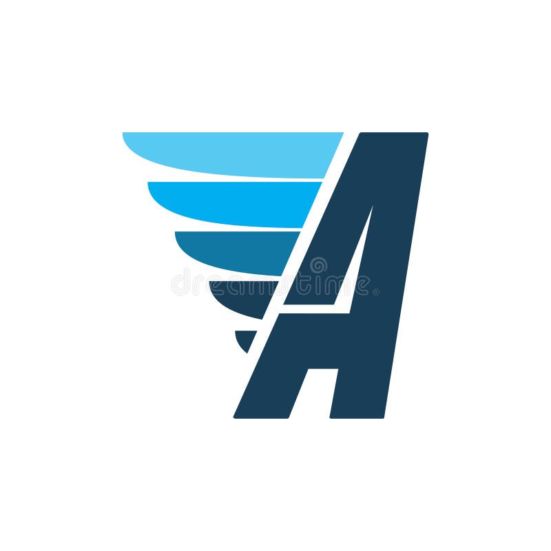 Design Inicial De Logotipo Azul De Asa Azul Ilustração do Vetor ...