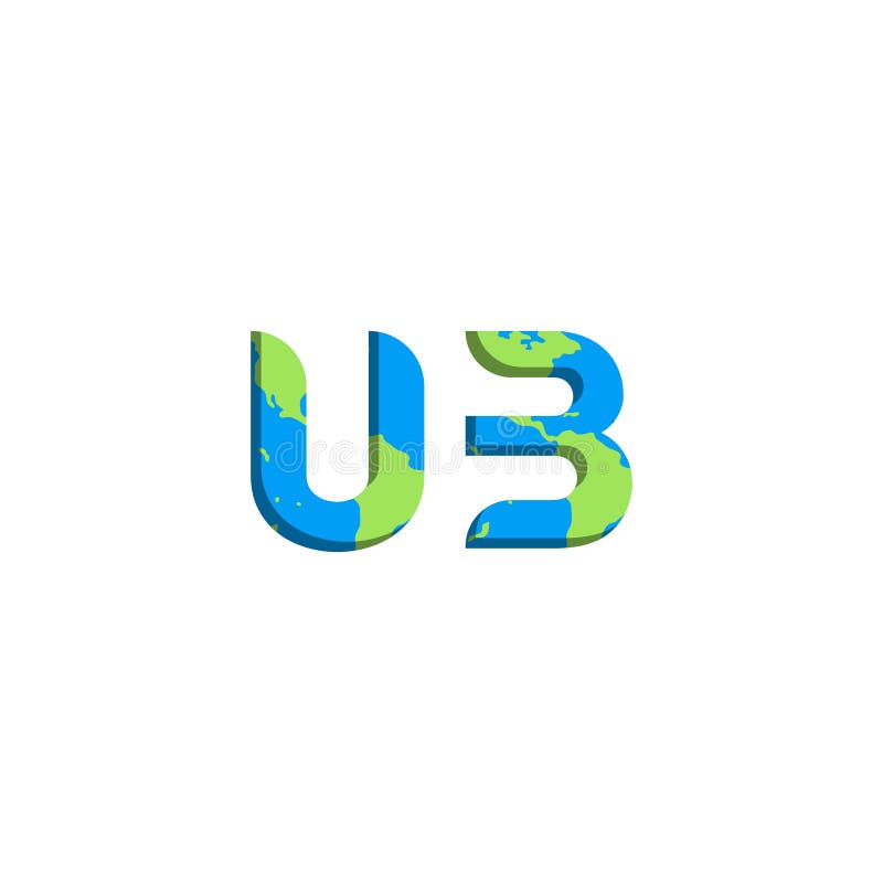 Design Initial Du Logo Ub Avec Logo De Style World Map Illustration de ...