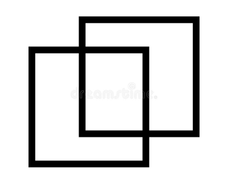 Design Interface Button Symbol of Two Squares Isolated on White ...