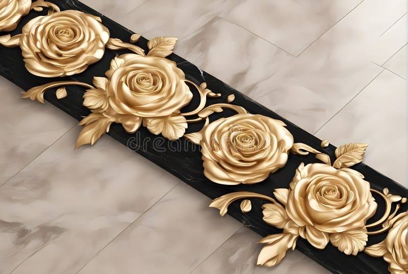 Design Interior Floor Roses Gold Plated Stock Illustration ...