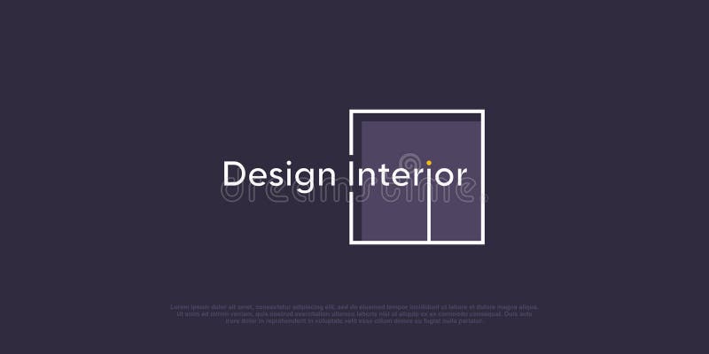 Design Interior Logo with Creative Square Element Premium Vector Stock ...