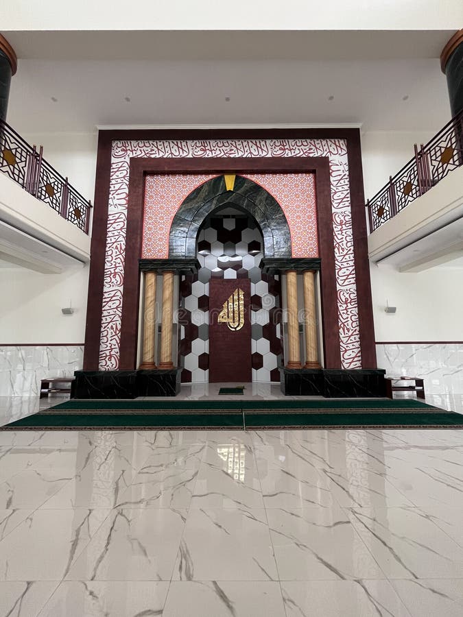 Design Interior of the Mosque, Indonesia Asia. Stock Image - Image of ...
