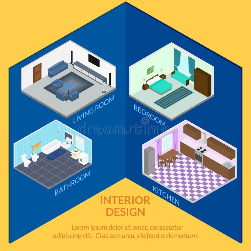 Design interior rooms. stock vector. Illustration of design - 71092582