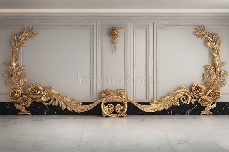 Design Interior Wall Render Luxury Classic Moulding Stock Illustration ...