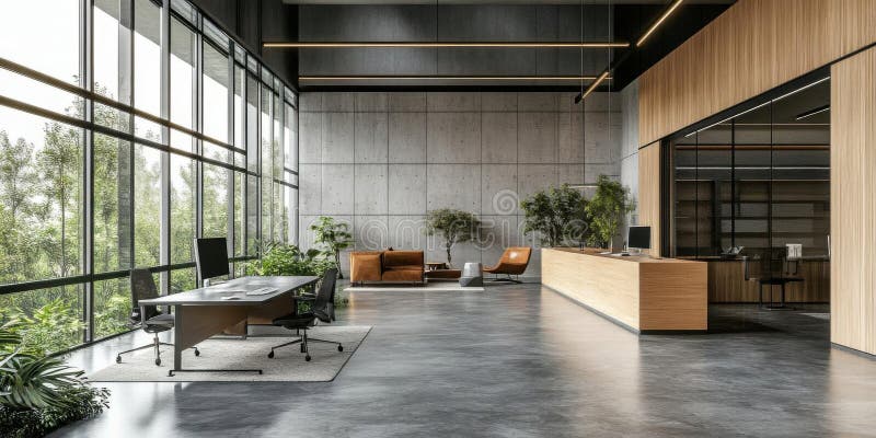 Design an Interior Workspace with Nature and Modern Workspace Concept ...