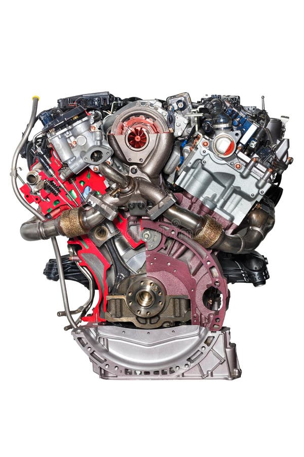 The Design of the Internal Combustion Engine of a Modern Car on a Stand ...