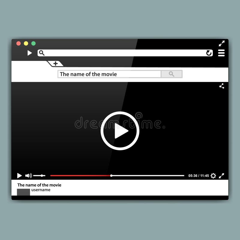 Modern Video Frame. Video Player Interface Mokup or UI for Web. Vector ... Modern Video Frame. Video Player Interface Mokup or UI for Web. Vector ...
