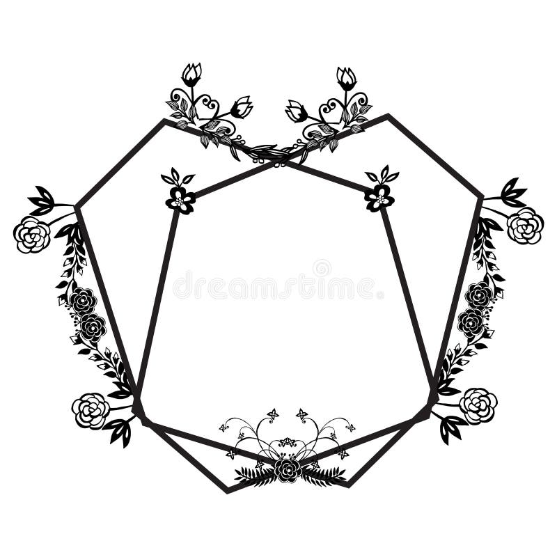 Design of Invitation Card, Elegant Flowers and Pattern Unique Frame ...