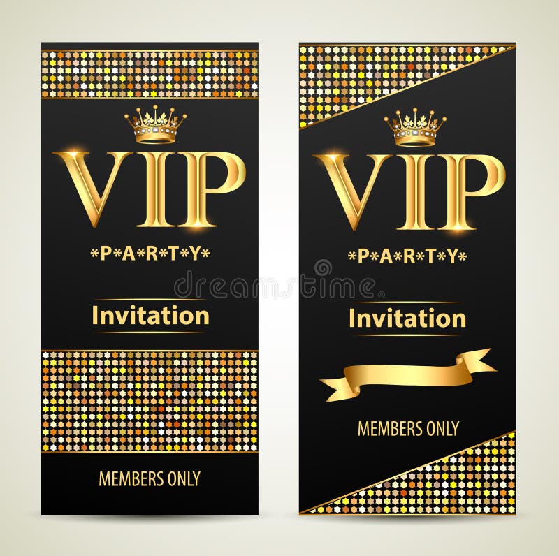 Design Invitations To the VIP Party Gold Stock Vector - Illustration of ...