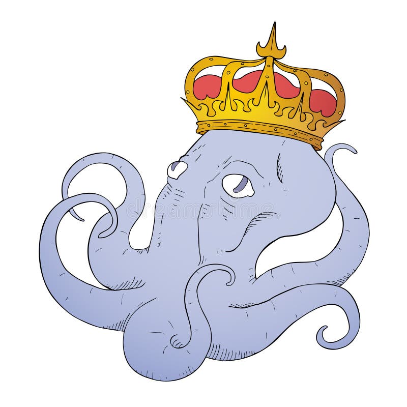 Design of King Octopus Illustration Stock Vector - Illustration of ...