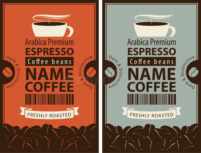 Coffee Label, Sticker Template. Packaging Design for a Coffee Stock ...