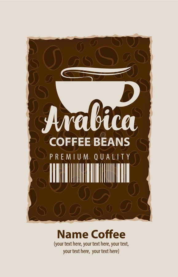 Design Label for Coffee Beans with Cup in Retro Stock Vector ...