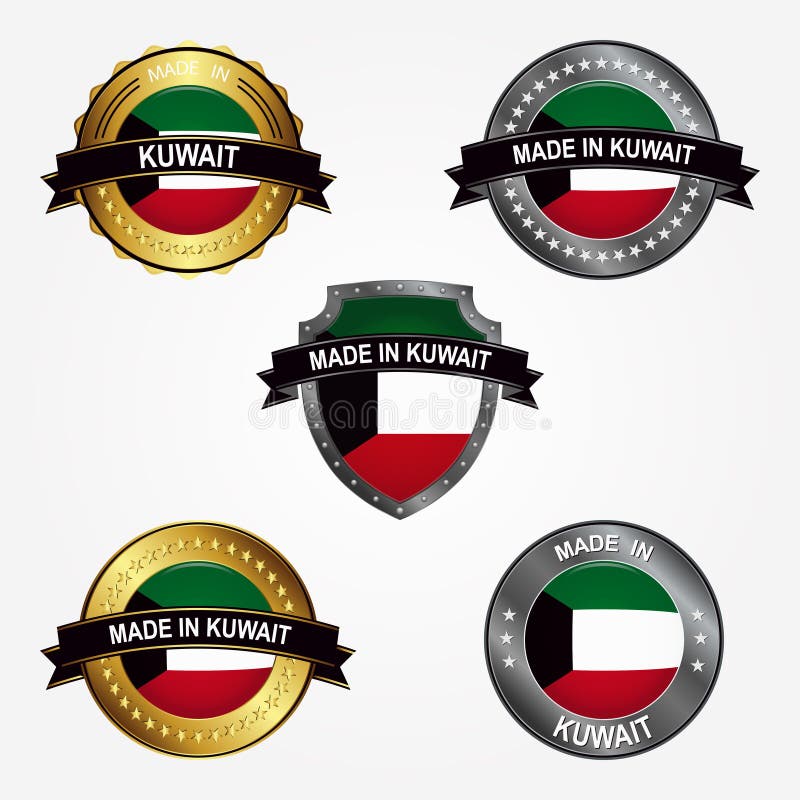 Design Label of Made in Kuwait. Vector Illustration Stock Illustration ...