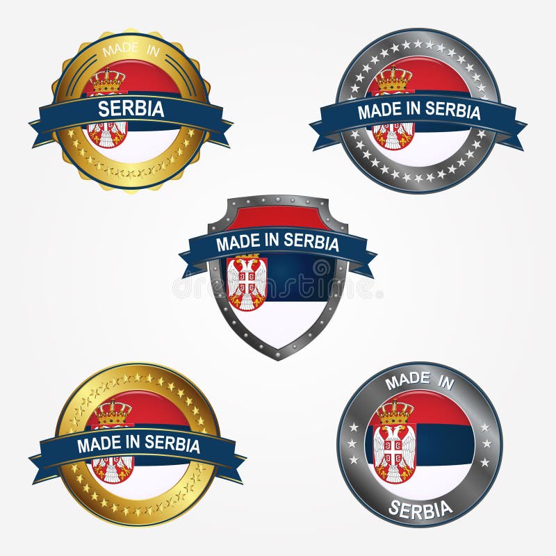 Design Label of Made in Serbia. Vector Illustration Stock Illustration ...