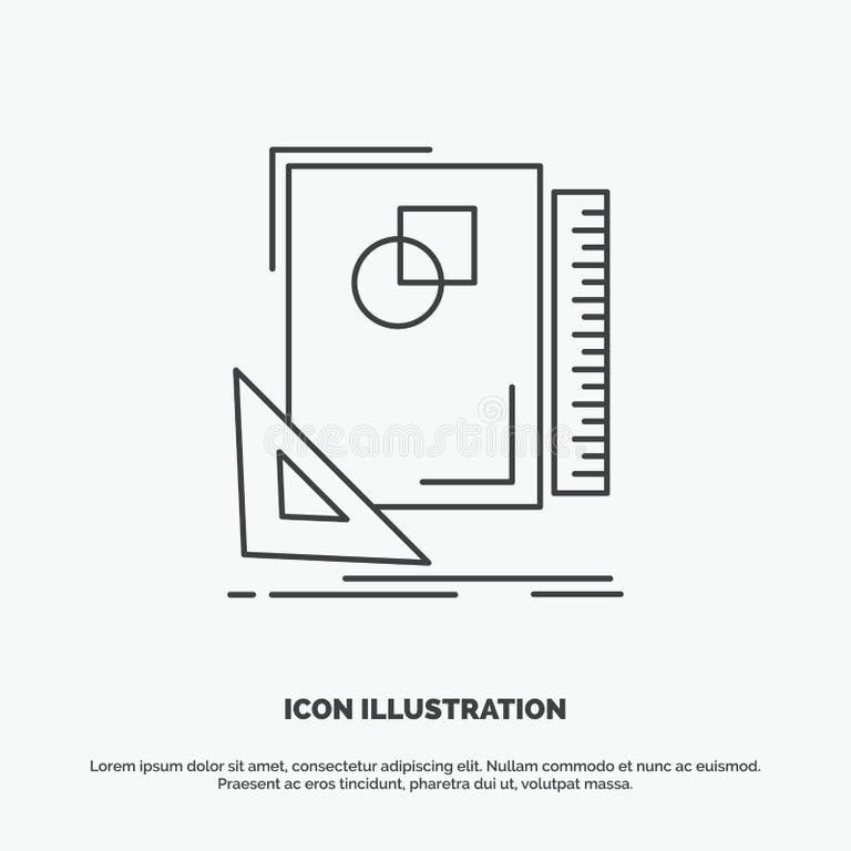 Design, Layout, Page, Sketch, Sketching Icon. Line Vector Gray Symbol for UI and UX, Website or ...
