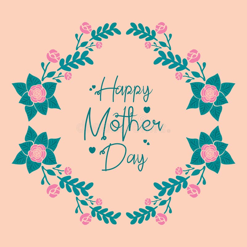 Design Of Leaf And Floral Frame Isolated On Peach Background For Happy