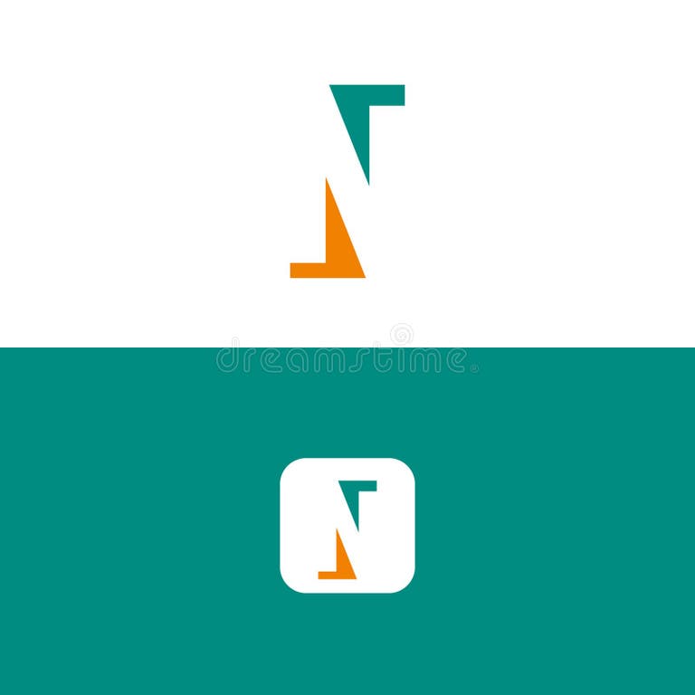 Design a Letter N Negative Space Letter Logo, N Letter Stock Vector ...