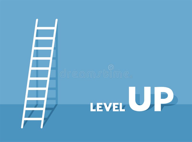 Design of Level Up Message and Stairs Stock Vector - Illustration of ...