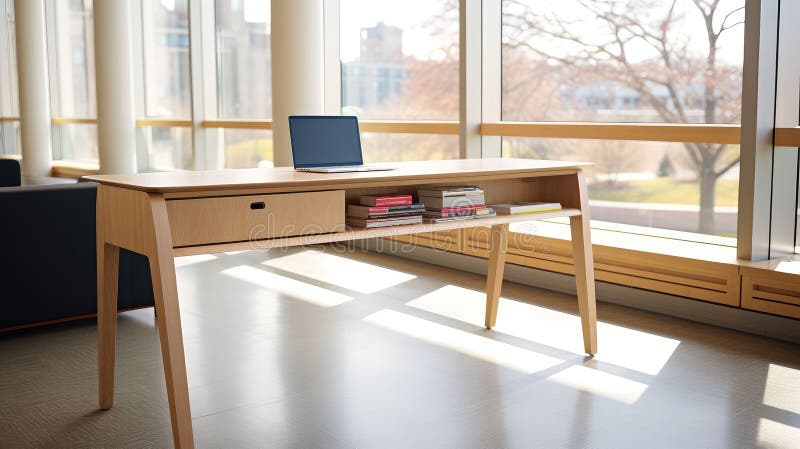 Design library table stock illustration. Illustration of modern - 369832188