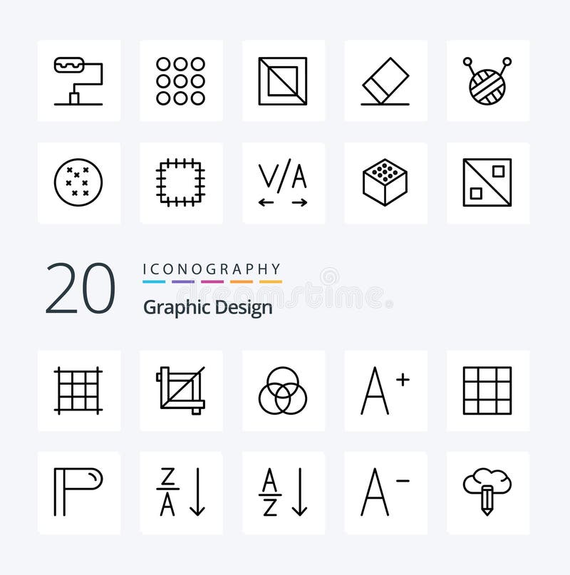 20 Design Line Icon Pack Like Font Sort Increase Order Sign Stock ...