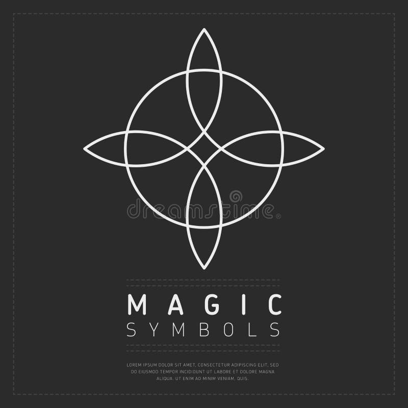 Ornamental Linear Magic Symbol Stock Vector - Illustration of amulet ...