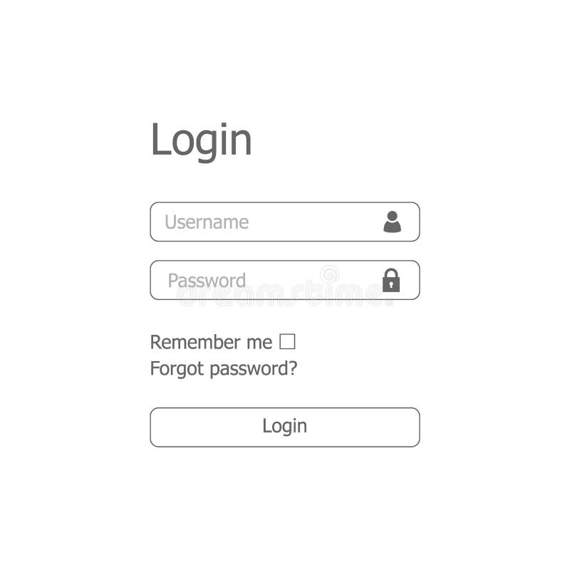Design Login Form Menu. Vector Illustration Stock Illustration ...