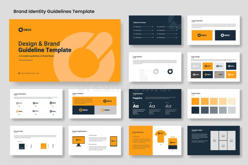 Design and Logo Brand Guidelines Template or Brand Identity Style ...