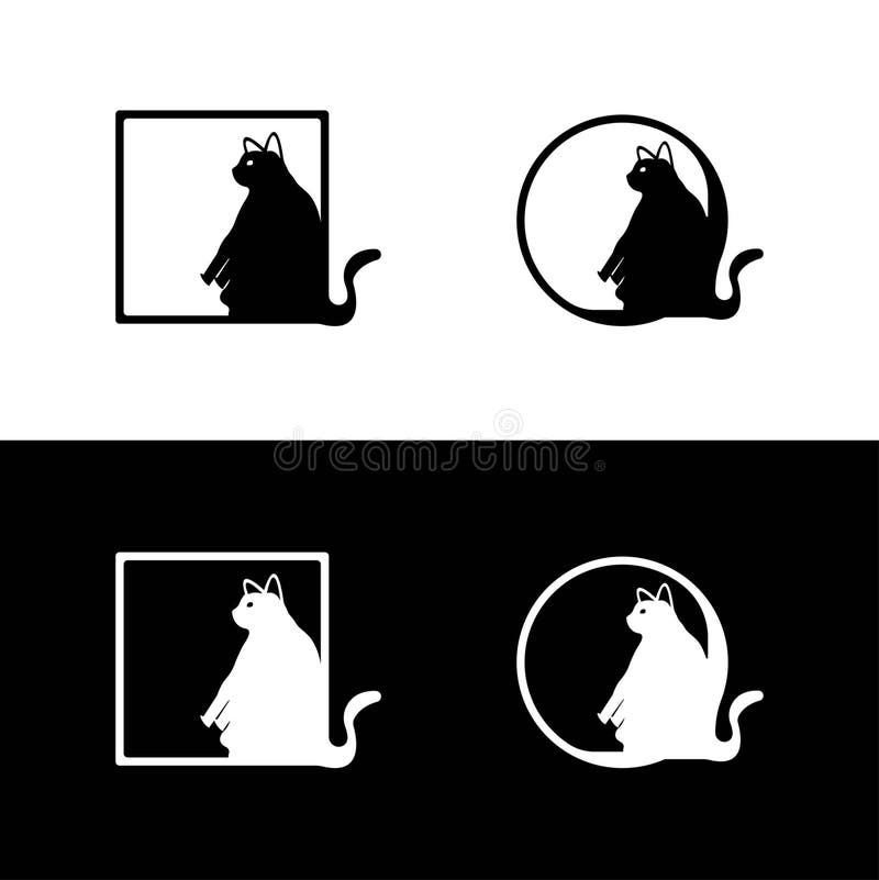 Design Logo Creative Square Cat . Stock Vector - Illustration of square ...