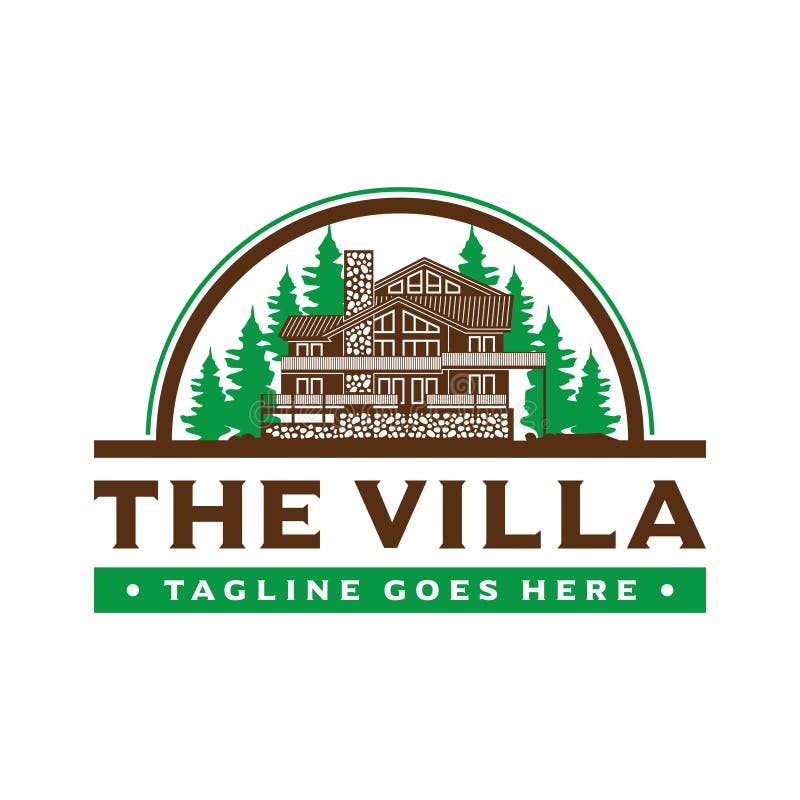 Design Logo Guest House Green Stock Vector - Illustration of facade ...