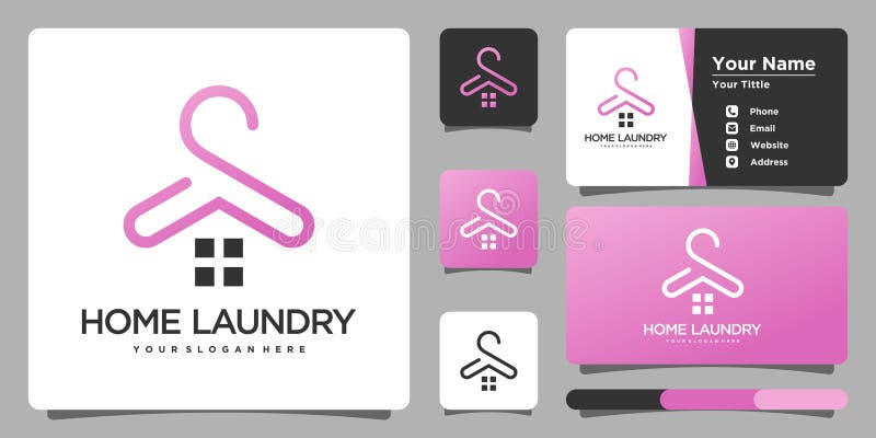 Design Logo Home Laundry and Bussines Card. Premium Vector Stock ...