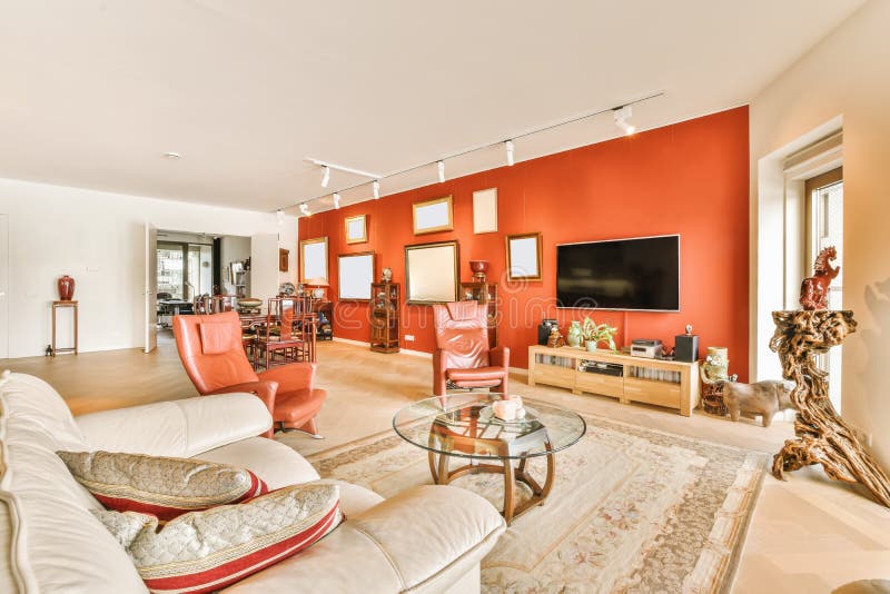 Stylish living room stock image. Image of indoor, house - 235070837