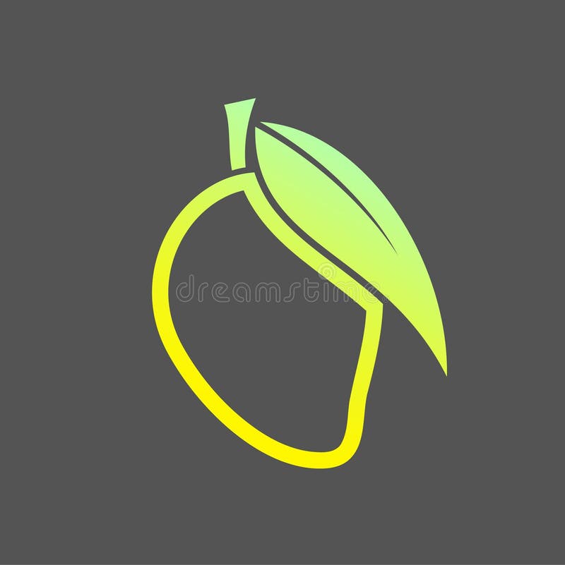 Design of mango flat draw stock vector. Illustration of yellow - 309080915