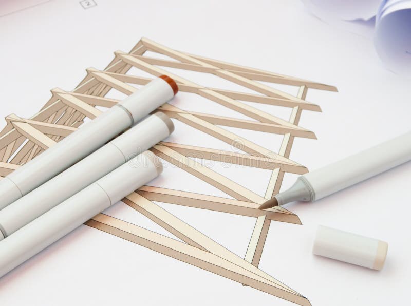 Design markers stock image. Image of brown, architecture - 25559007