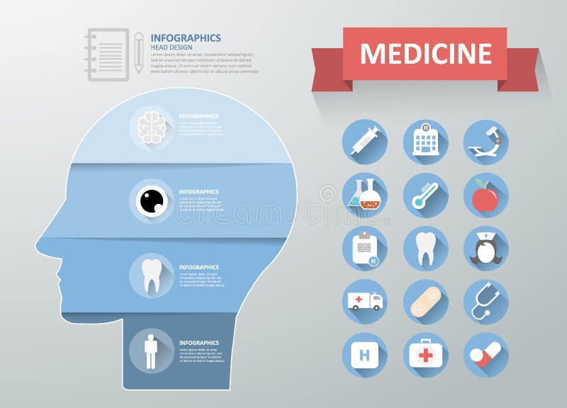 Design Medical Infographics with Icon Set, Stock Vector - Illustration ...