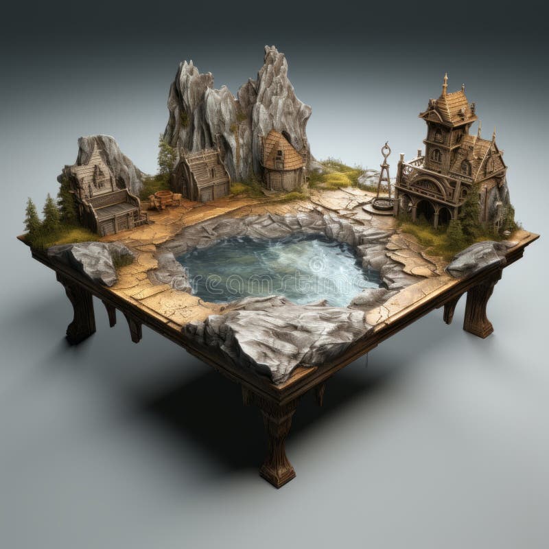 Design a Medieval-inspired 3d Model Table for a Fantasy Board Game ...