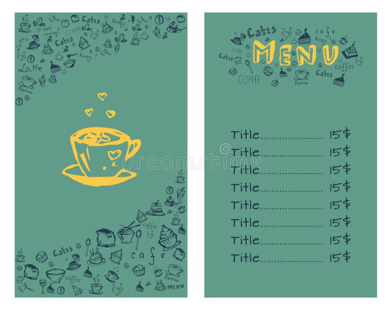 Design a menu for coffee stock vector. Illustration of grinder - 50567434