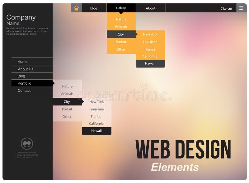 Web Design Menu Navigation Bar Website Header Stock Vector ... Web Design Menu Navigation Bar Website Header Stock Vector ...