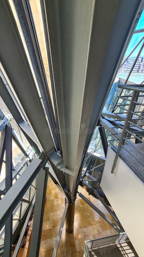 Design of Metal Structure of Modern Interior Architecture with Glass ...