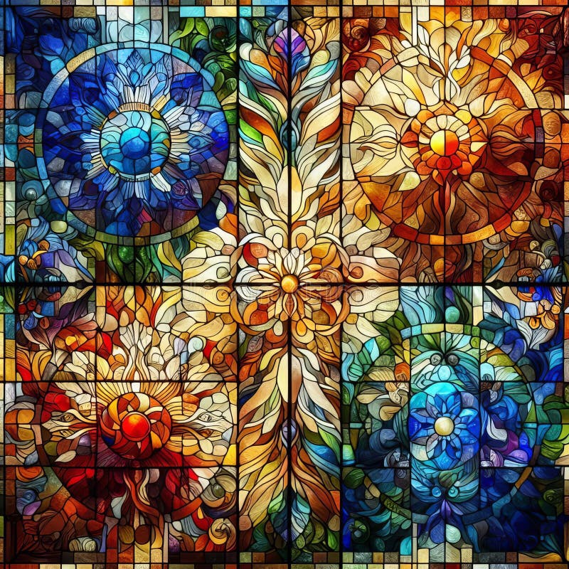 A Design that Mimics the Rich Colors and Patterns of a Stained Stock ...