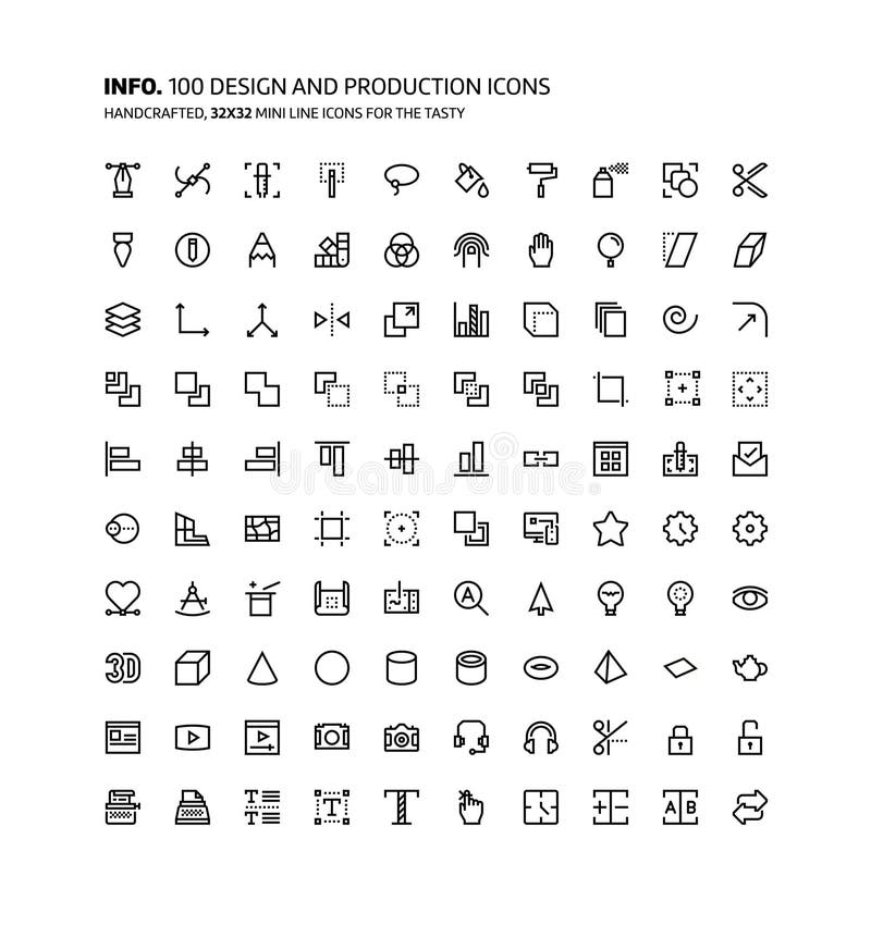 Design, Mini Line, Illustrations, Icons Stock Vector - Illustration of ...
