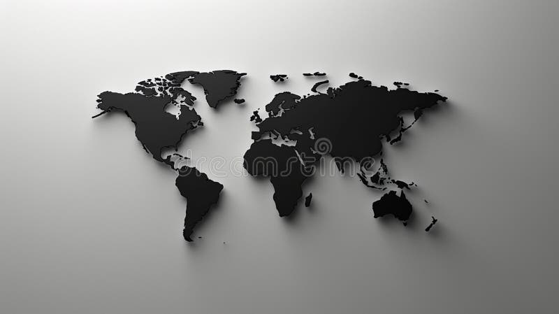 Design minimal world map stock illustration. Illustration of black ...
