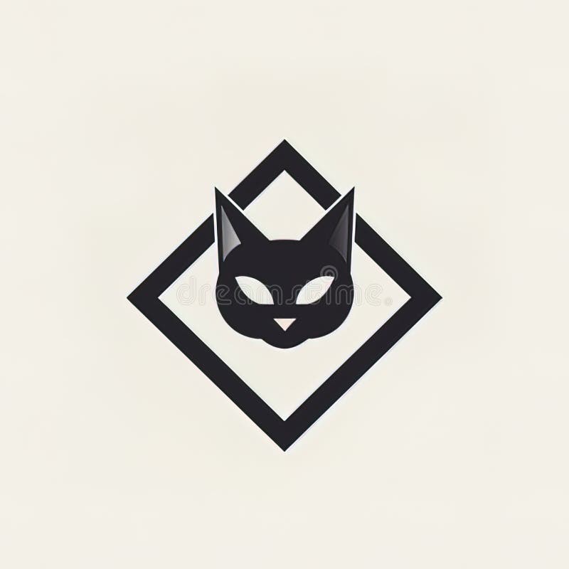 Design of Minimalist Logo Featuring a Cat in Black - Generative Ai ...