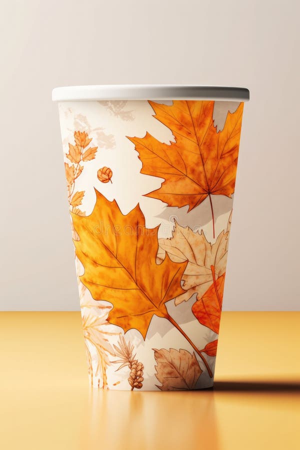 Design Minimalistic a Paper Cup with Autumn Theme Stock Photo - Image ...