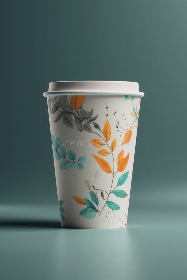 Design Minimalistic a Paper Cup with Spring Theme Stock Image - Image ...