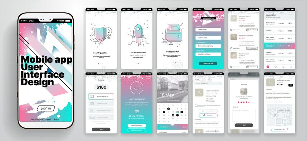 Design Mobile Application Ui Ux Gui Stock Illustrations – 19,288 Design ...