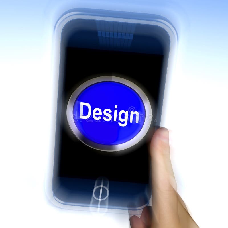 Design on Mobile Phone Shows Creative Artistic Designing Stock ...