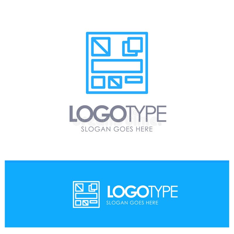 Design, Mockup, Web Blue Outline Logo Place for Tagline Stock Vector ...