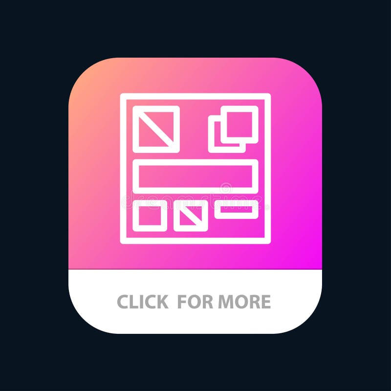 Design Mockup Web Mobile App Button Android And Ios Line Version Stock Vector Illustration