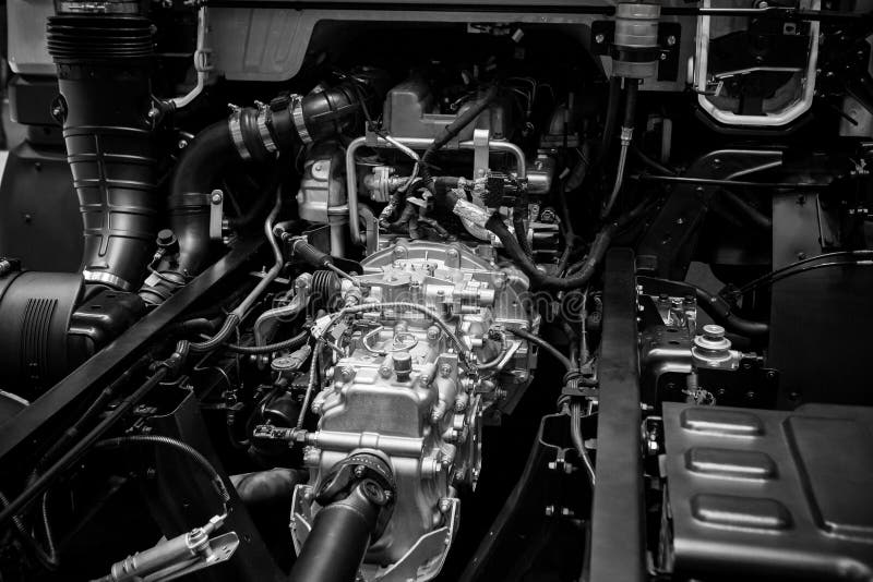 The Design of the Modern Car Engine Stock Photo - Image of gasoline ...